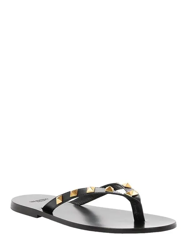 Valentino Garavani Studded Thong Sandals - Black