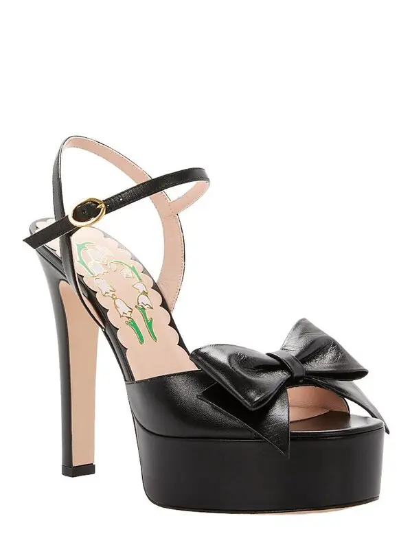 Valentino Garavani Platform Bow Sandals - Black