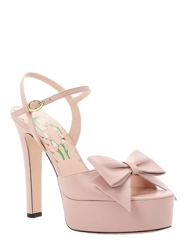 Valentino Garavani Platform Bow Sandals - Water Rose