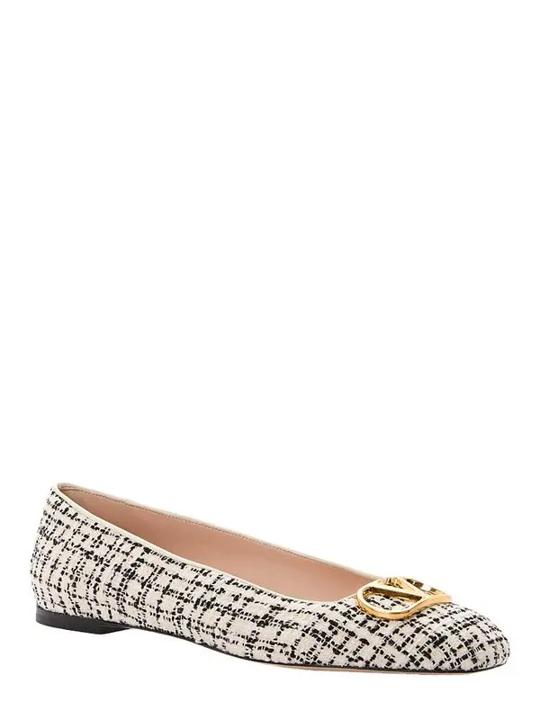 Valentino Garavani Vlogo Hardware Ballet Flats - Vanilla