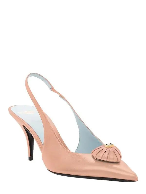 Valentino Garavani Pointed Slingback Pumps - Cream