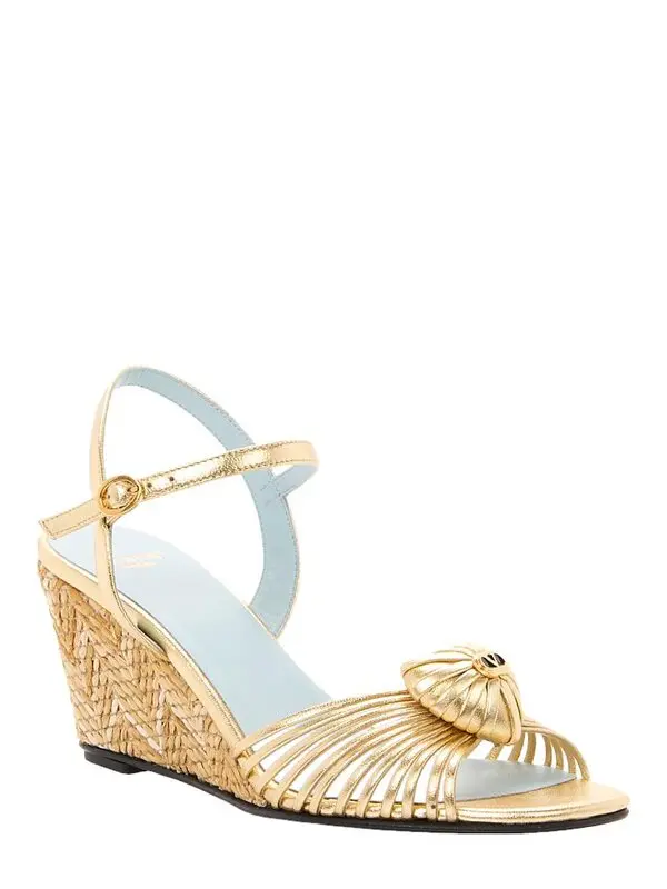 Valentino Garavani Espadrille Wedge Sandals - Antique Brass