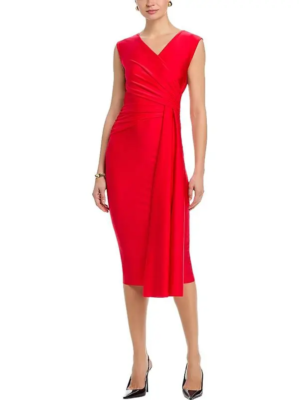 Chiara Boni La Petite Robe Lores Faux Wrap Dress - Lipstick
