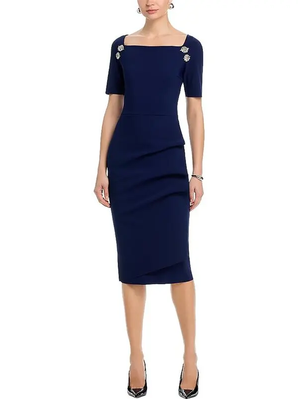 Chiara Boni La Petite Robe Molai Square Neck Dress - Blu Notte