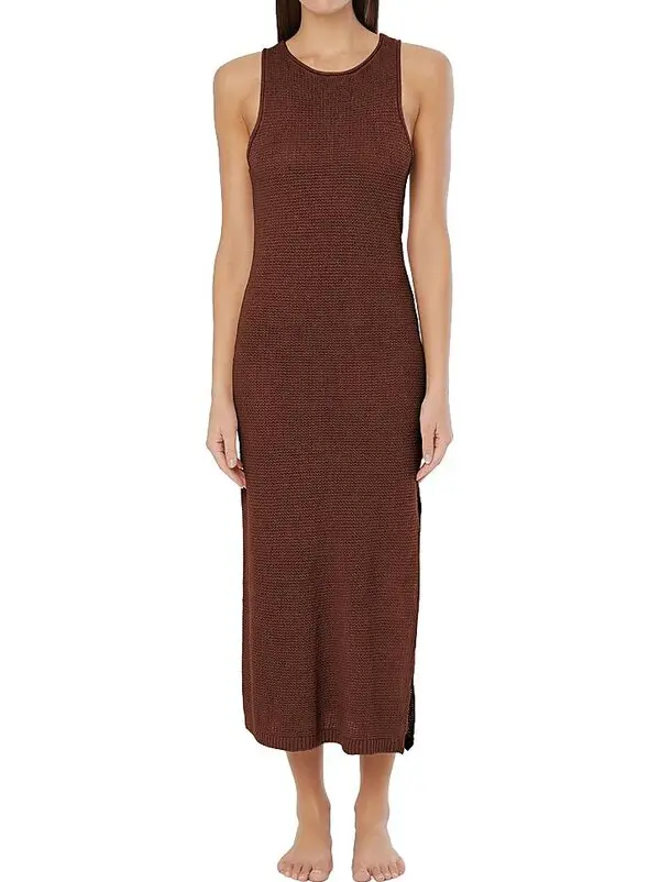 Onia Linen Knit Scoop Back Maxi Dress - Brown