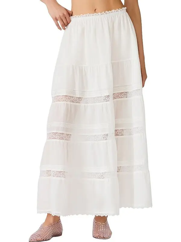 Steve Madden Elisse Lace Trim Maxi Skirt - Antique