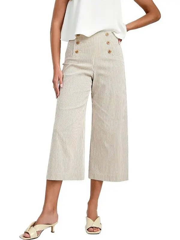 Trina Turk Saltie Crop Pant - Beachy Beige Whitewash