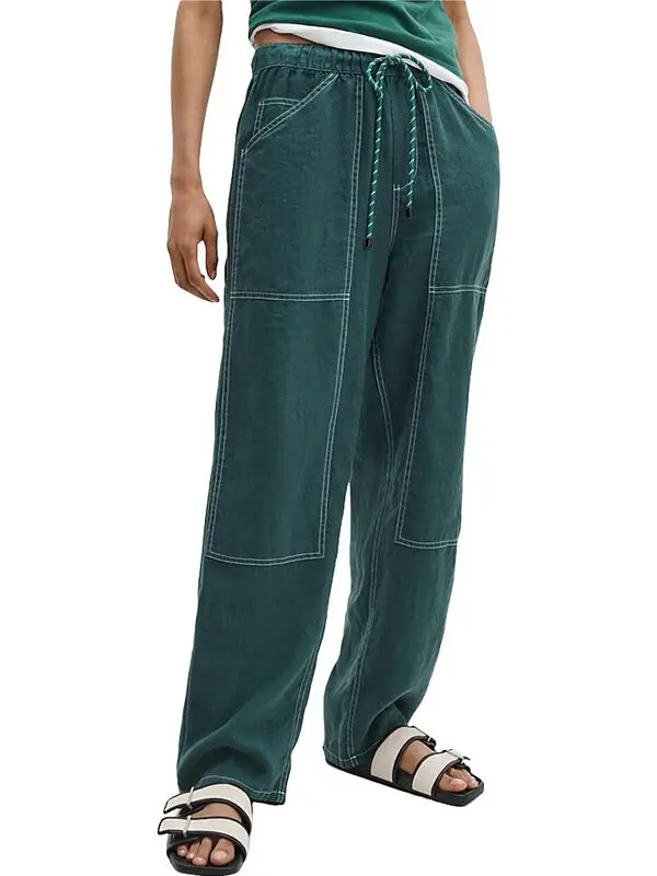 Rag & Bone Atlas Linen Pants - Forest