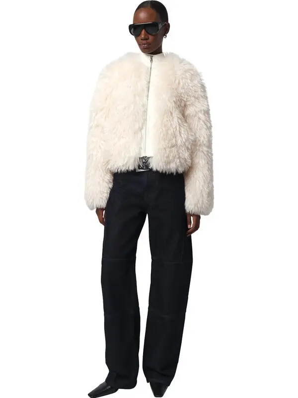 Apparis Lillet Shag Faux Fur Bomber - Ivory