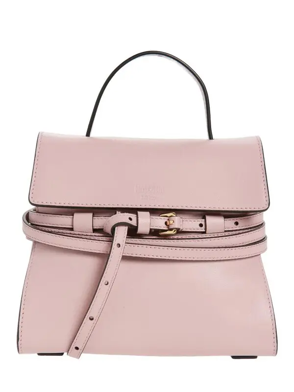 Moschino Small Tie Me Leather Top Handle Bag - Pink