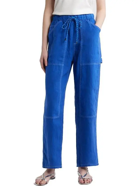 Rag & Bone Atlas Linen Carpenter Pants - Royal
