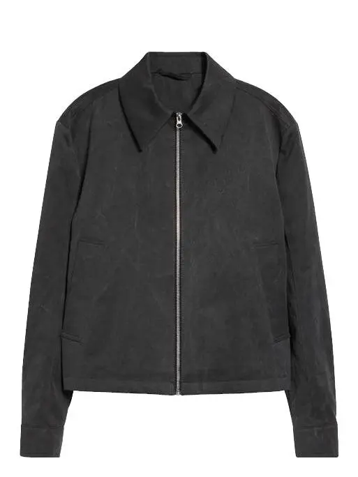 Séfr Tazio Washed Cotton Twill Jacket - Marble Charcoal Twill
