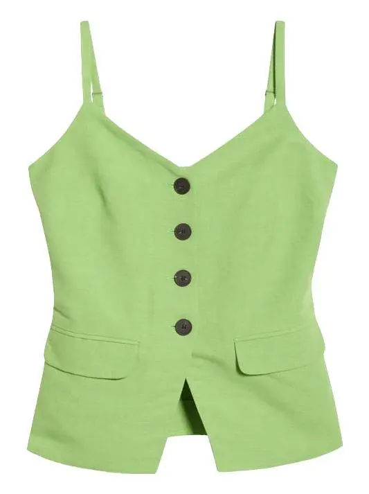 ALIGNE Linen-blend Tank Top - Green