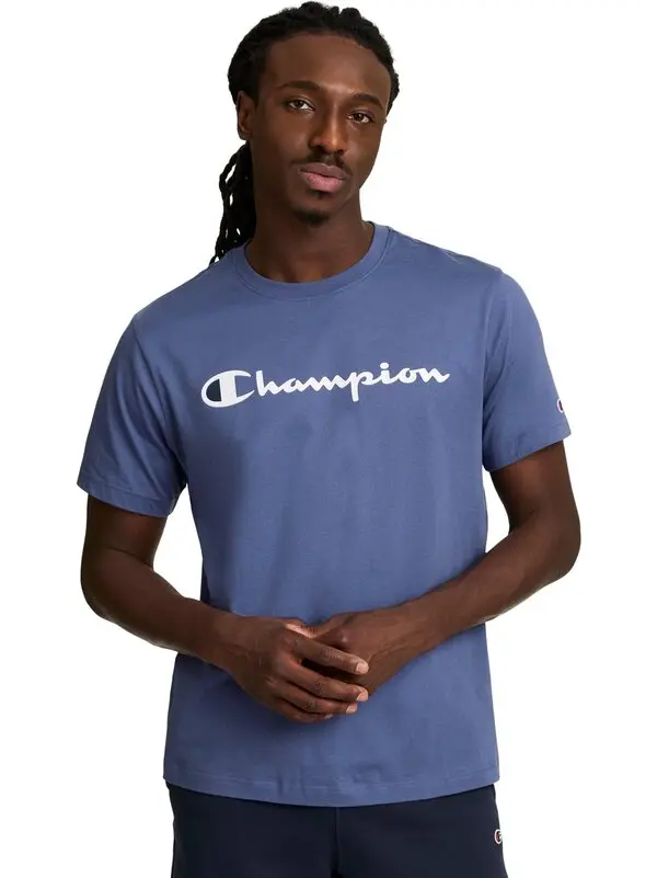 Champion Classic Graphic T-shirt, Script Logo - Coastal Fjord