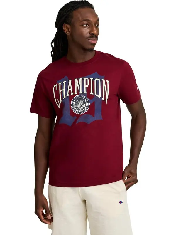 Champion Modern Retro Gothic '19 T-shirt, C Logo - Pomegranate