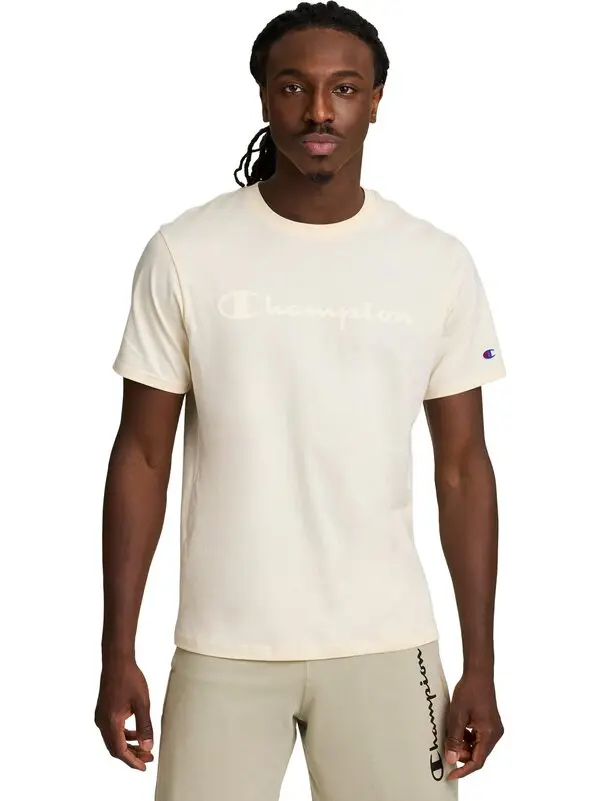 Champion Classic Graphic T-shirt, Tonal Script Logo - Unbleached Cotton