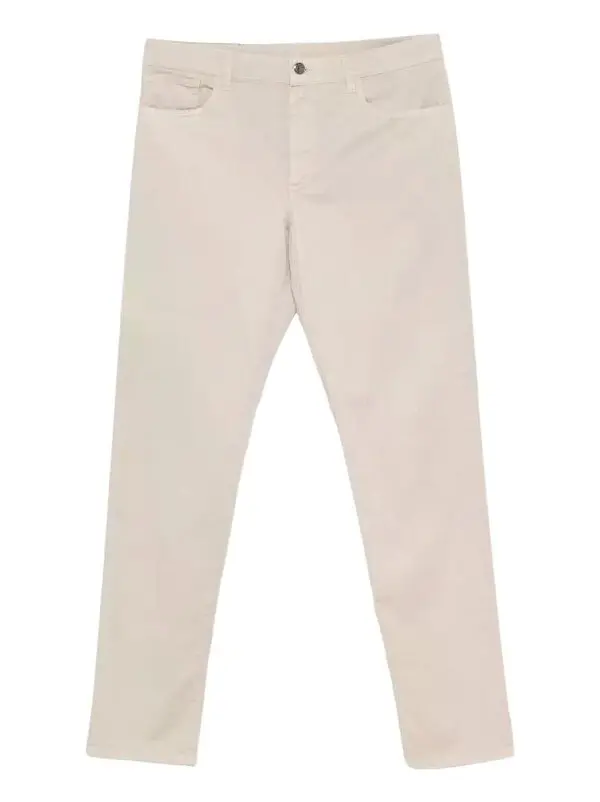 Canali Logo Patch Trousers - Neutrals