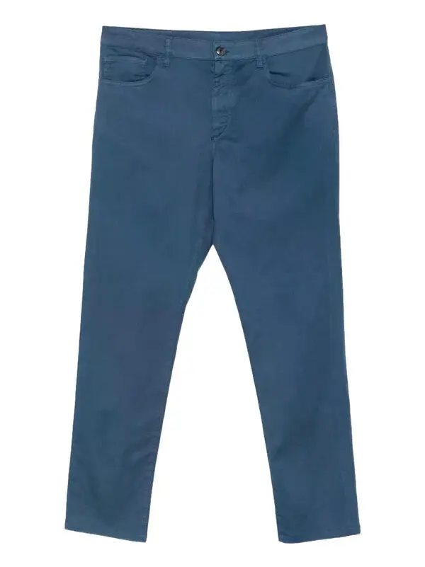 Canali Logo-patch Trousers - Blue