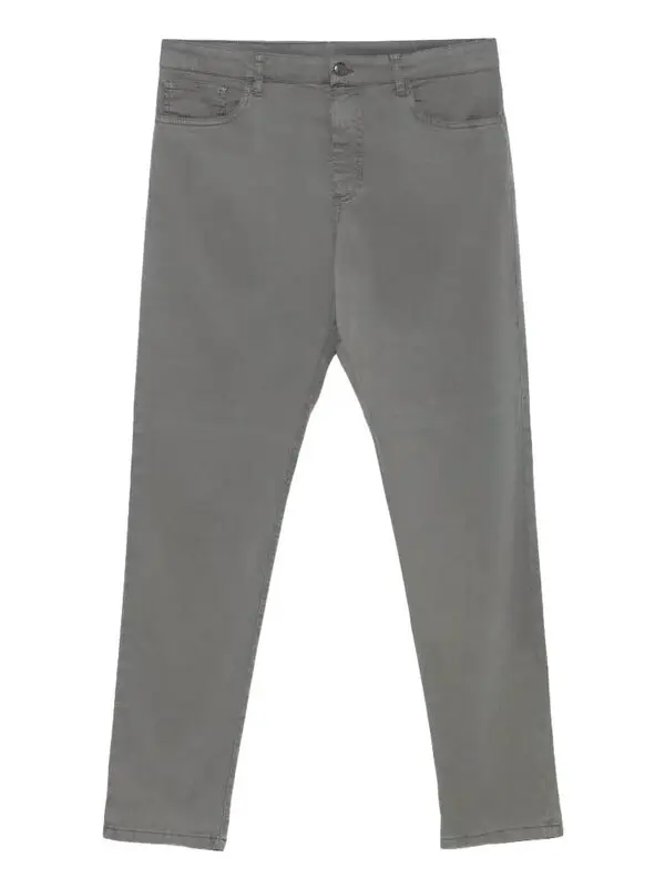 Canali Logo-patch Five-pocket Trousers - Grey