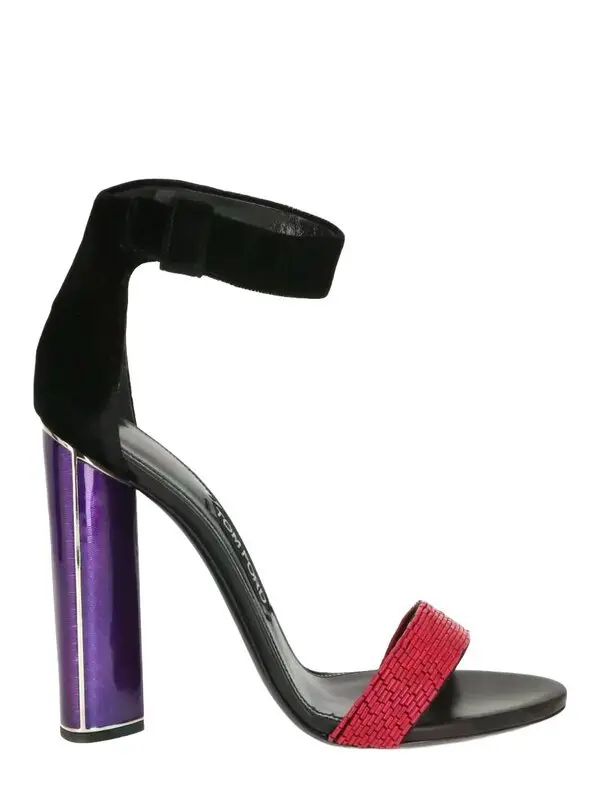 TOM FORD Beaded-strap Block-heel Sandals - Black
