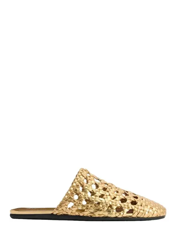 GIUSEPPE ZANOTTI Woven Cage Slippers - Gold
