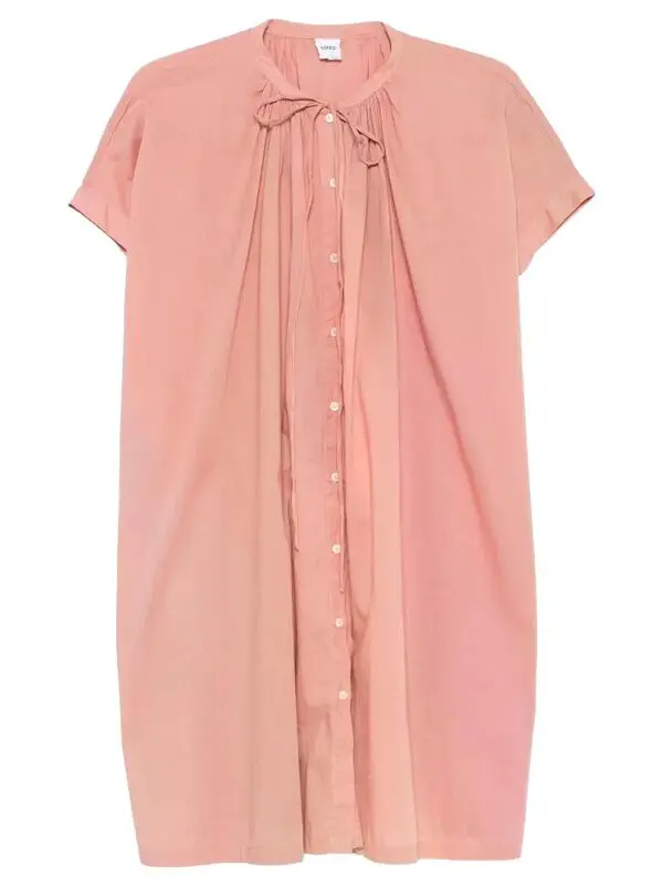 Aspesi Gathered Mini Dress With Tie-fastening - Pink