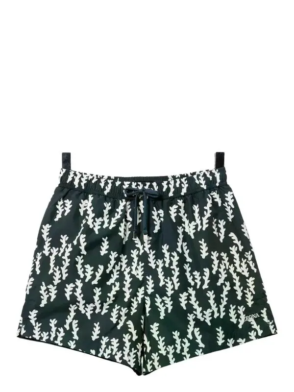 Zegna Printed Swim Shorts - Green