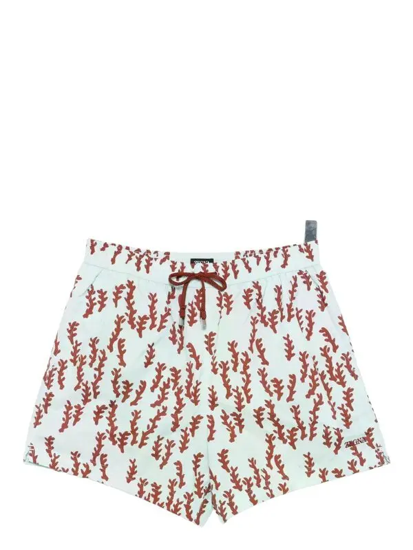 Zegna Printed Drawstring Swim Shorts - Blue