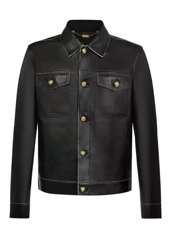 BILLIONAIRE Leather Jacket - Black