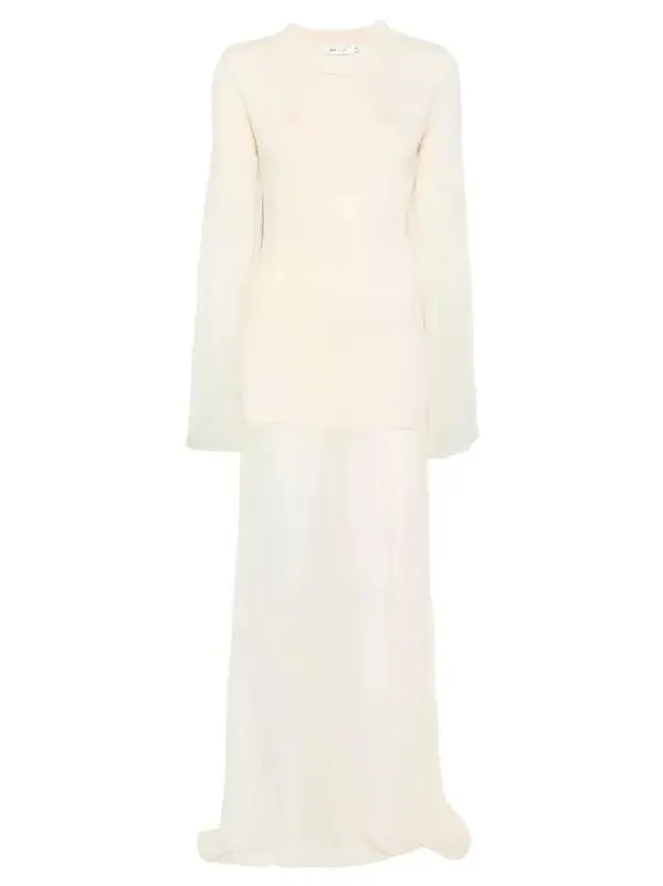 AYA MUSE Calla Cutout-detail Maxi Dress - Neutrals