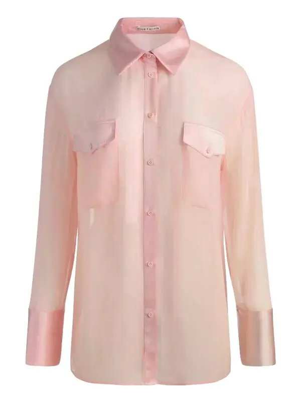 Alice + Olivia Finely Button-up Shirt - Pink