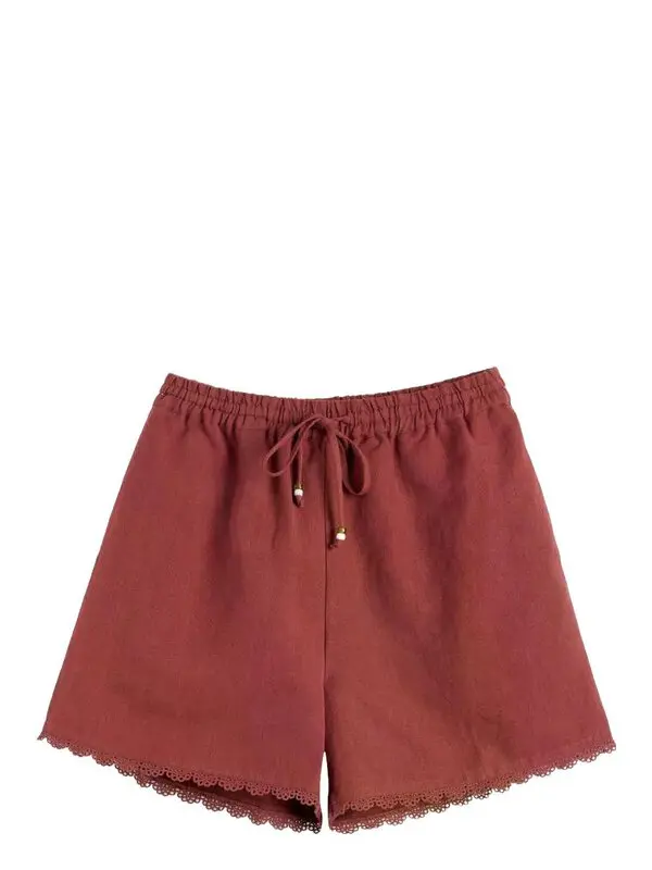 Chinti & Parker Scallop-trim Shorts - Red
