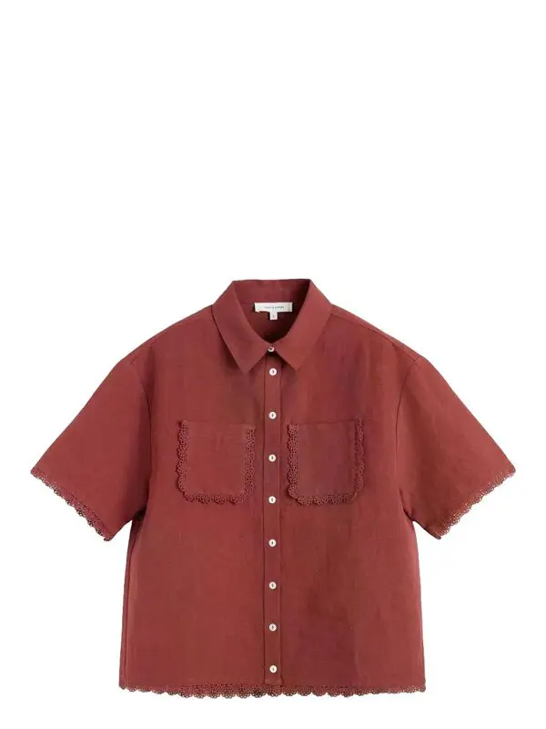 Chinti & Parker Scallop-trim Shirt - Red