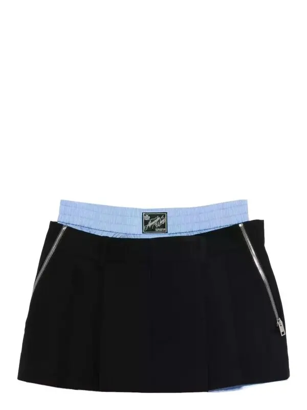 Alexander Wang Layered Pleated Skorts - Black