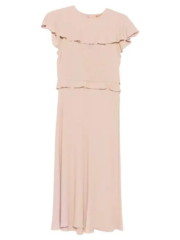 N°21 Ruffled Trim Sleeveless Midi Dress - Pink