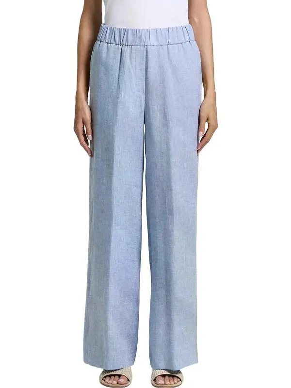 Peserico Elasticated-waistband Wide-leg Trousers - Blue