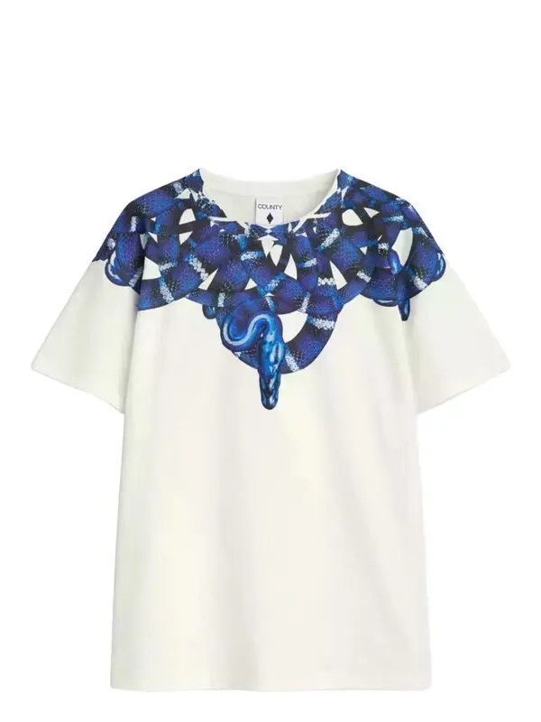 COUNTY OF MILAN Snake-print T-shirt - Neutrals