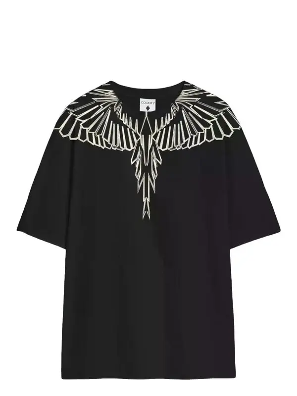 COUNTY OF MILAN Wing-print T-shirt - Black