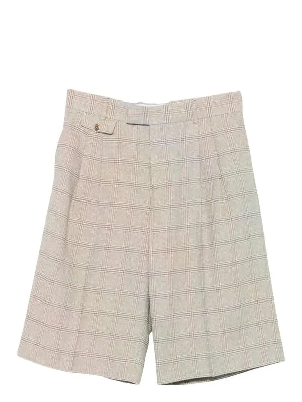 Drole De Monsieur Check-pattern Pleated Shorts - Neutrals