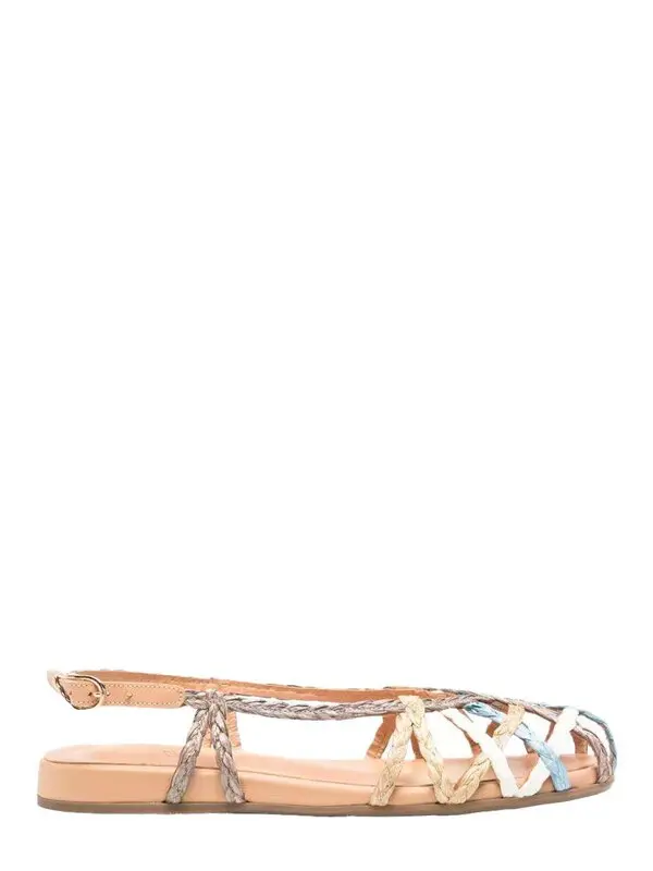 ANCIENT GREEK SANDALS Braided Raffia Sandals - Neutrals