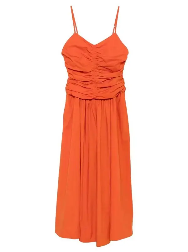 Marella Bagagli Ruched Midi Dress - Orange