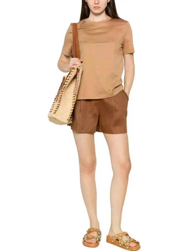 MC2 SAINT BARTH Amani Pleated Shorts - Brown