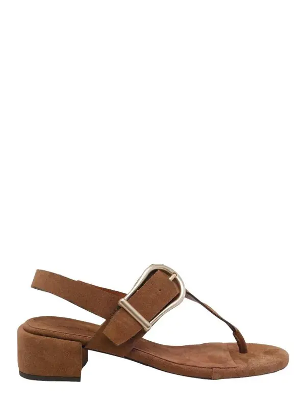 ANGEL ALARCON Buckle-detail Suede Sandals - Brown