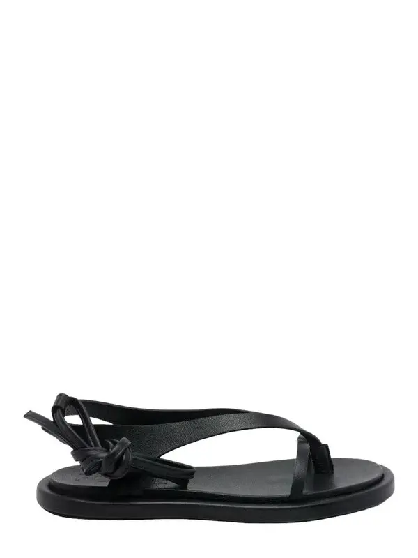 POEVE Flavia Lace-up Sandals - Black