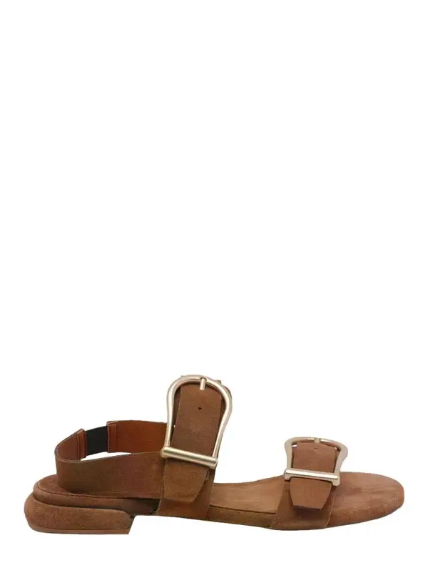 ANGEL ALARCON Buckle-fastening Suede Sandals - Brown