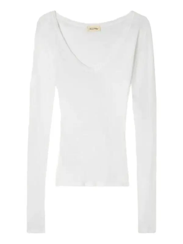 American Vintage Massachusetts V-neck T-shirt - White