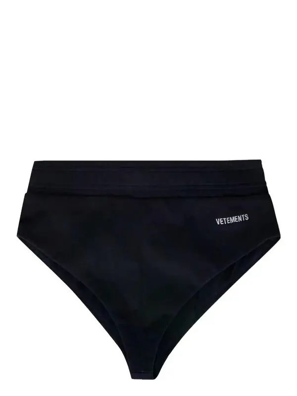 Vetements Logo-print Jersey Shorts - Black