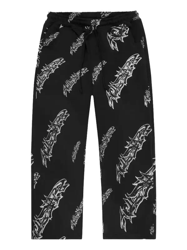HELLSTAR Graffiti-print Track Pants - Black