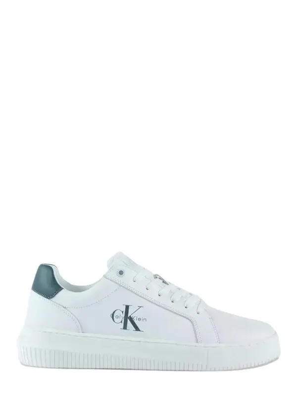 Calvin Klein Logo-print Leather Sneakers - White