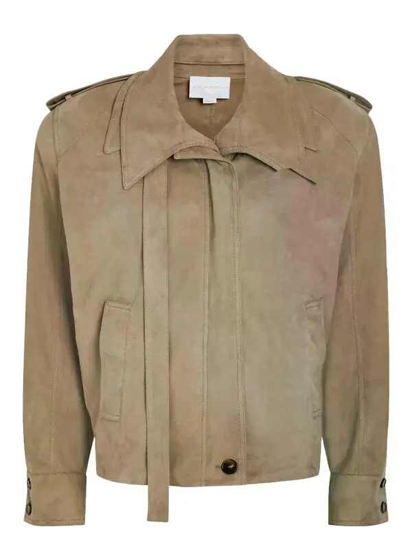 Stella McCartney Epaulette-detail Suede-effect Jacket - Neutrals